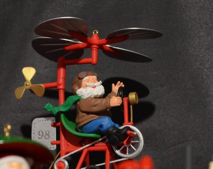 Christmas Santa Flying Helicopter Tree Ornament Santa Tree Decor ...
