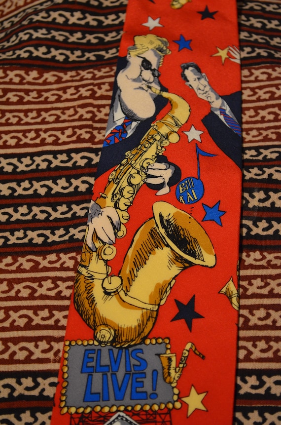 Bill Clinton AL Gore Elvis Presley Retro Mens Necktie… - Gem