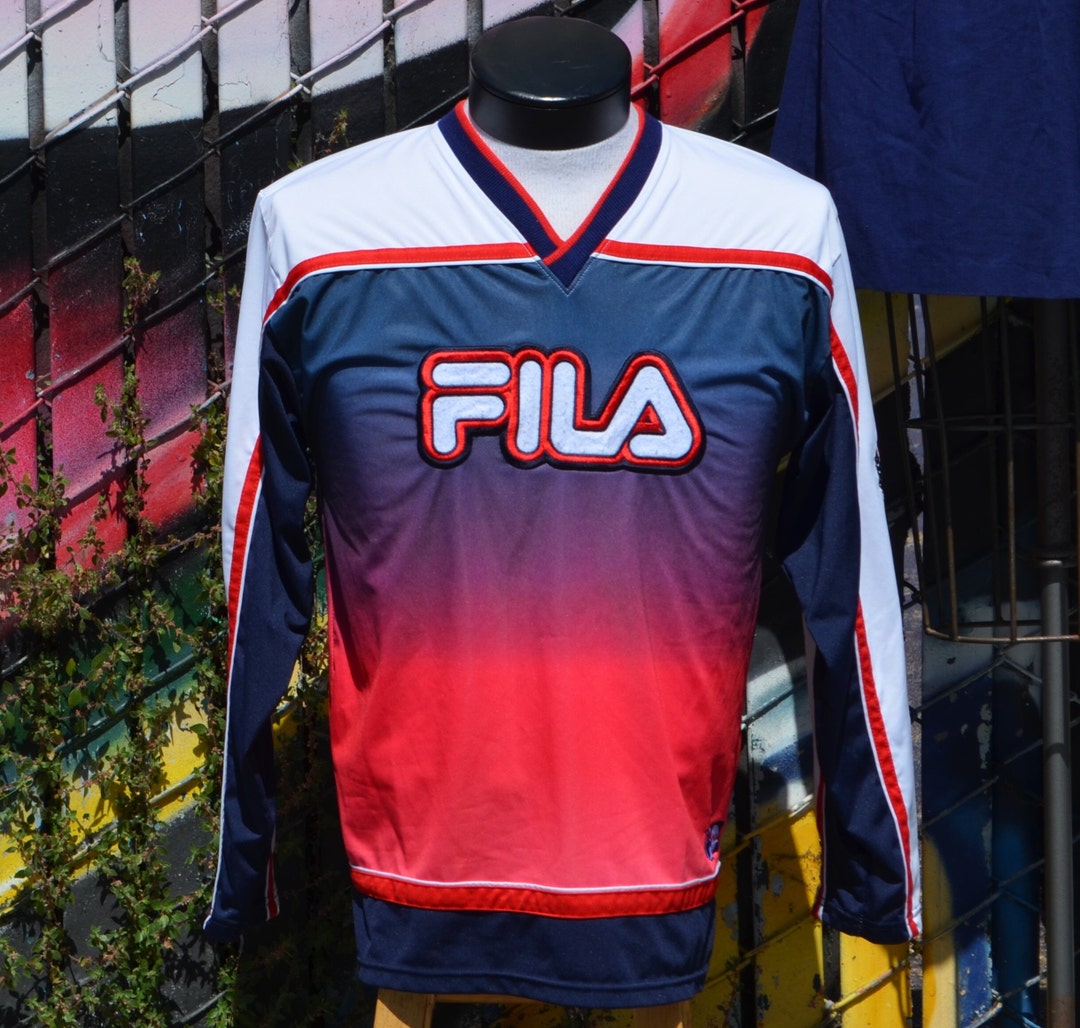 Vintage Fila Italia Jersey 90s Hip Hop Style Long Sleeve Soccer ...