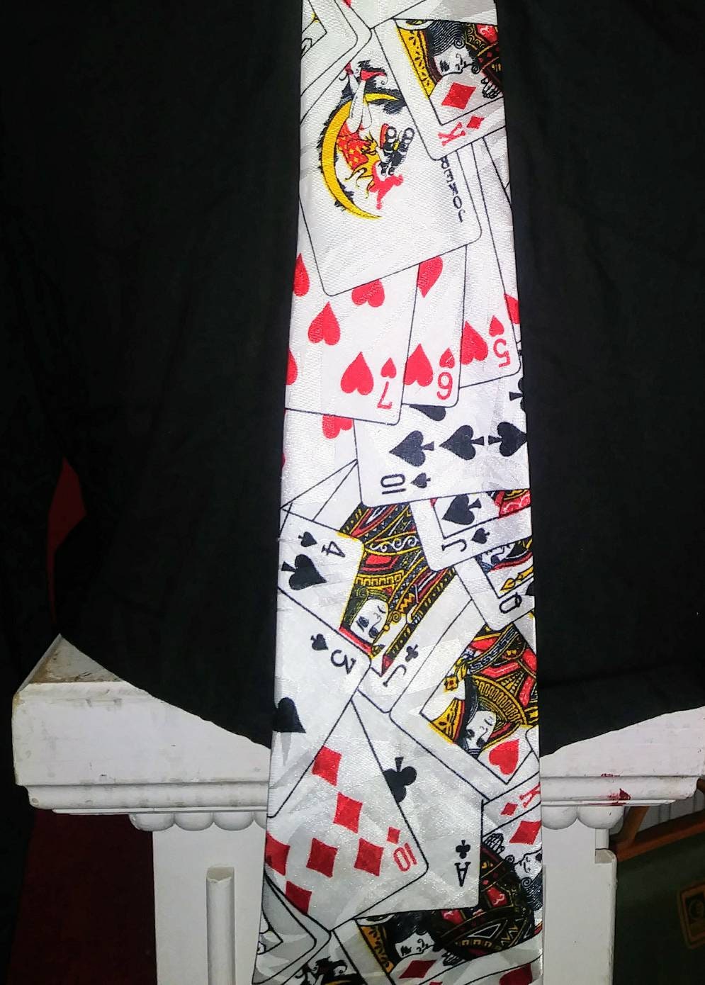 Deck of Cards Necktie Black Jack Card Players Tie Made in Deck of Cards Necktie Black Jack Card Players Tie Made in