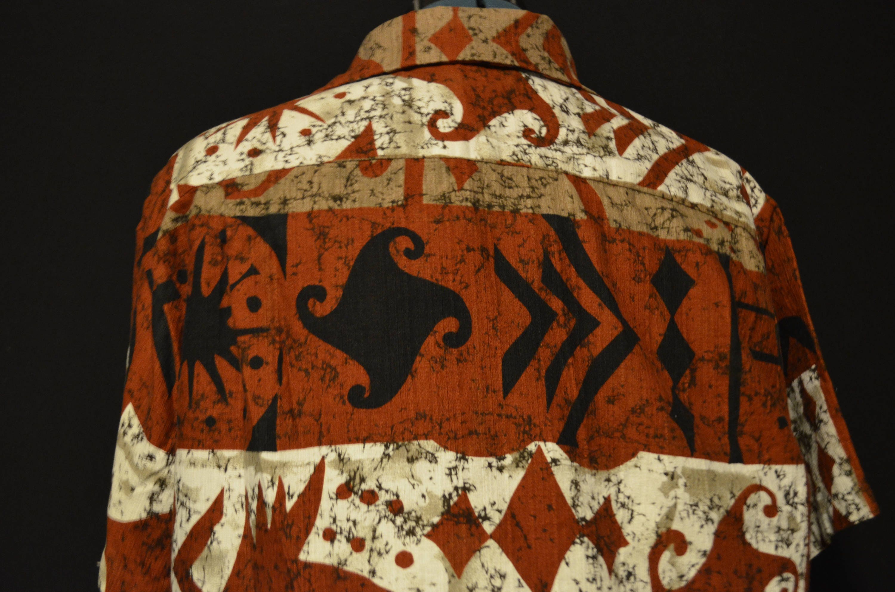 Vintage Mens Tribal Print Rare Batik Bark Rare 1960s Hawaiian | Etsy