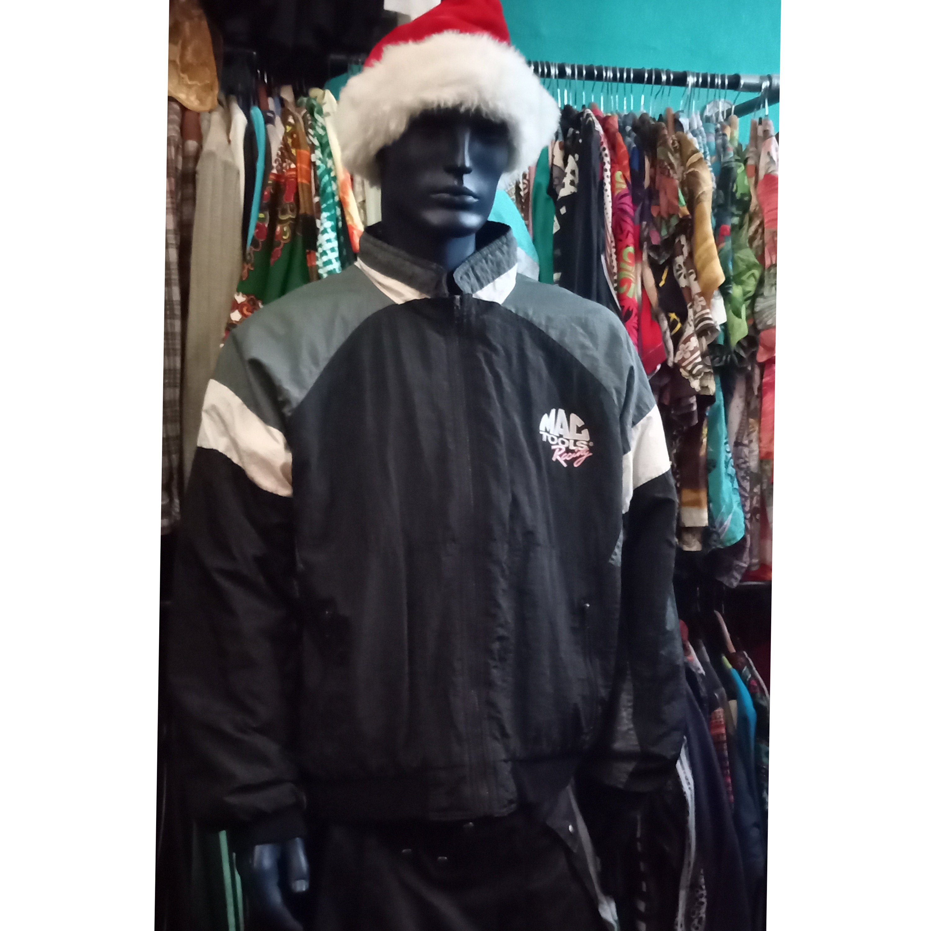 Mac Tools Racing Jacket by Swingster Vintage Coat Size XXL Black Gray ...