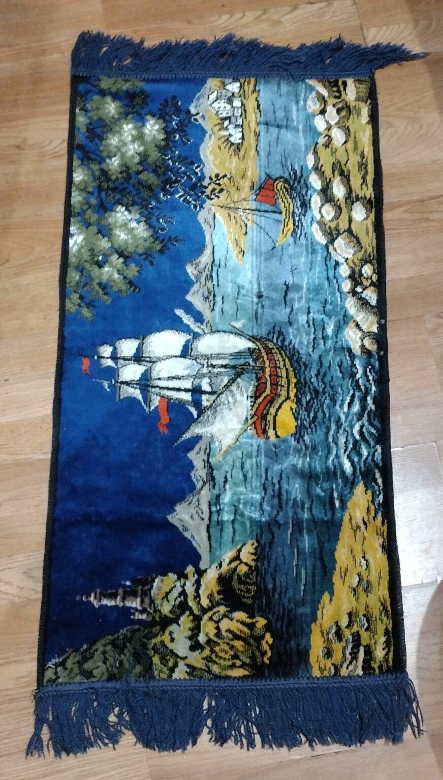 Sailboat Wall Rug Boats in the Sea Vintage Area Rug | Etsy