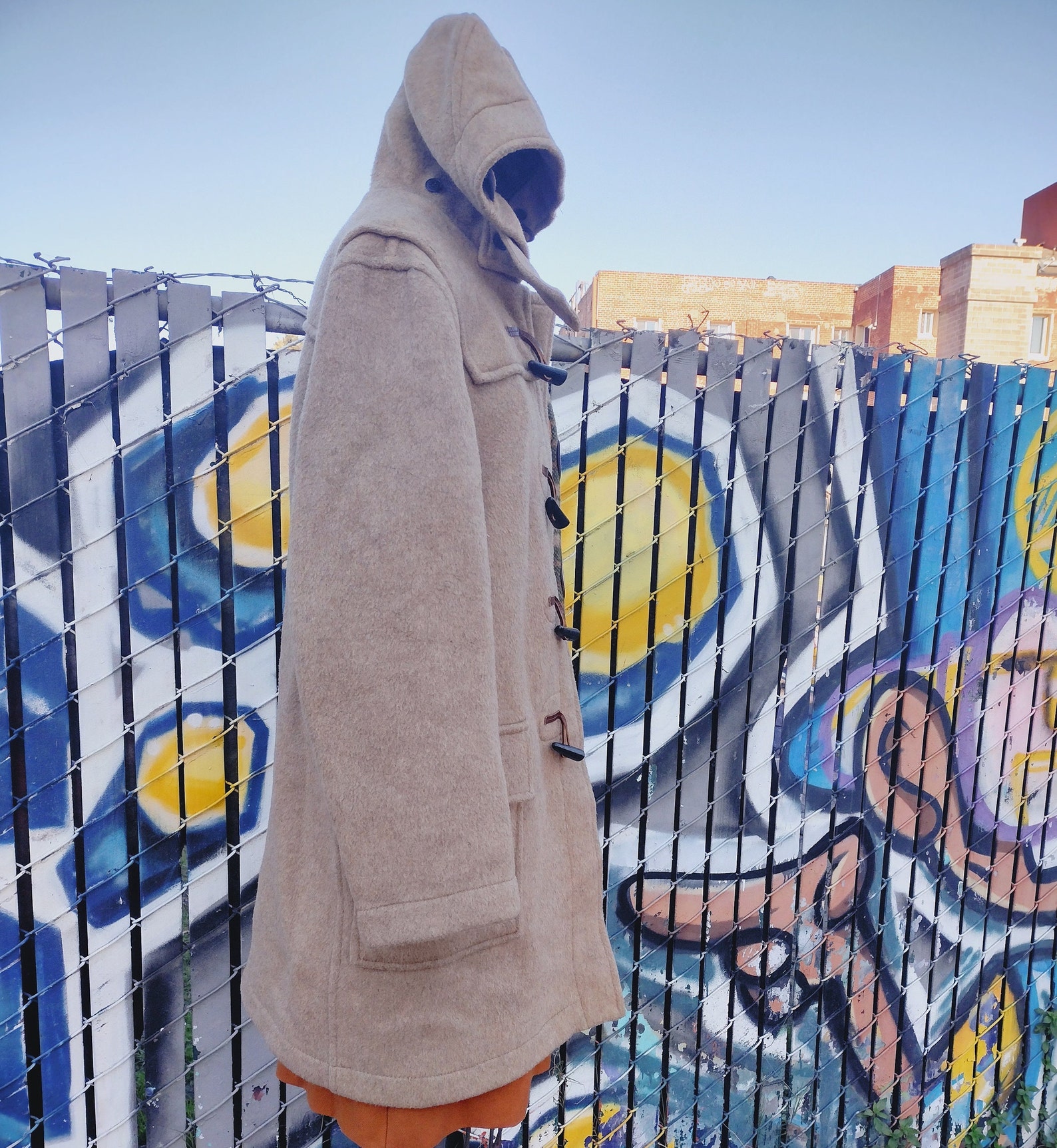Original English Duffler Coat by Gloverall Camel With Green Plaid ...