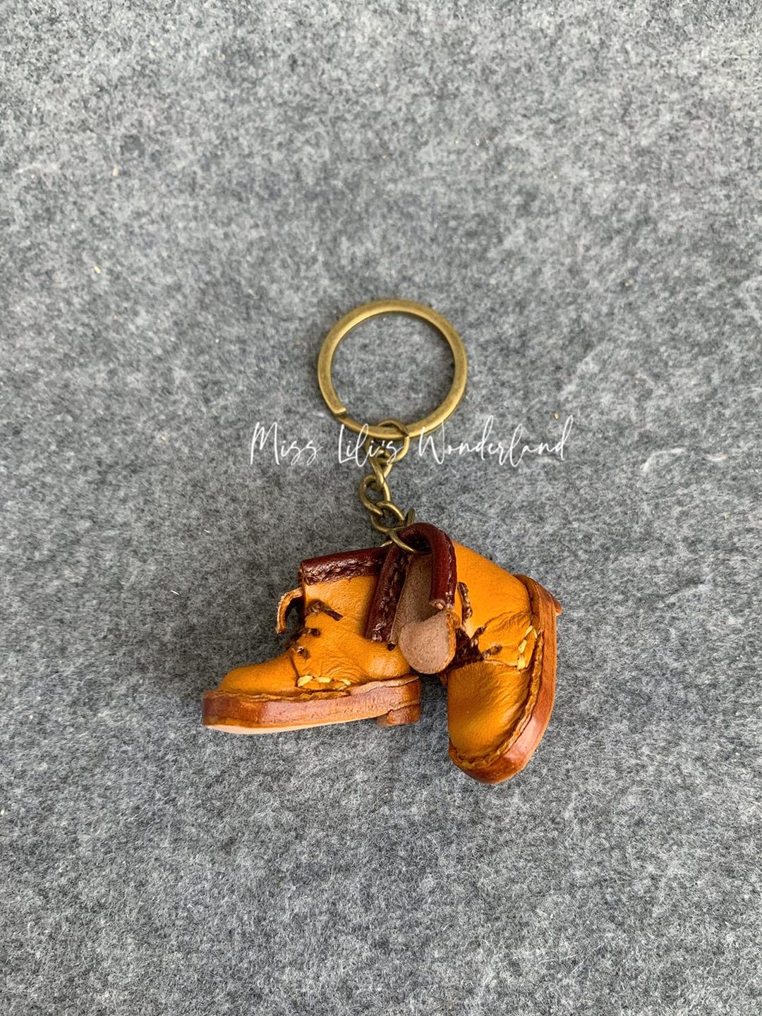 Real Leather Keychain, Retro Style Keychain, Miniature Leather Boots ...