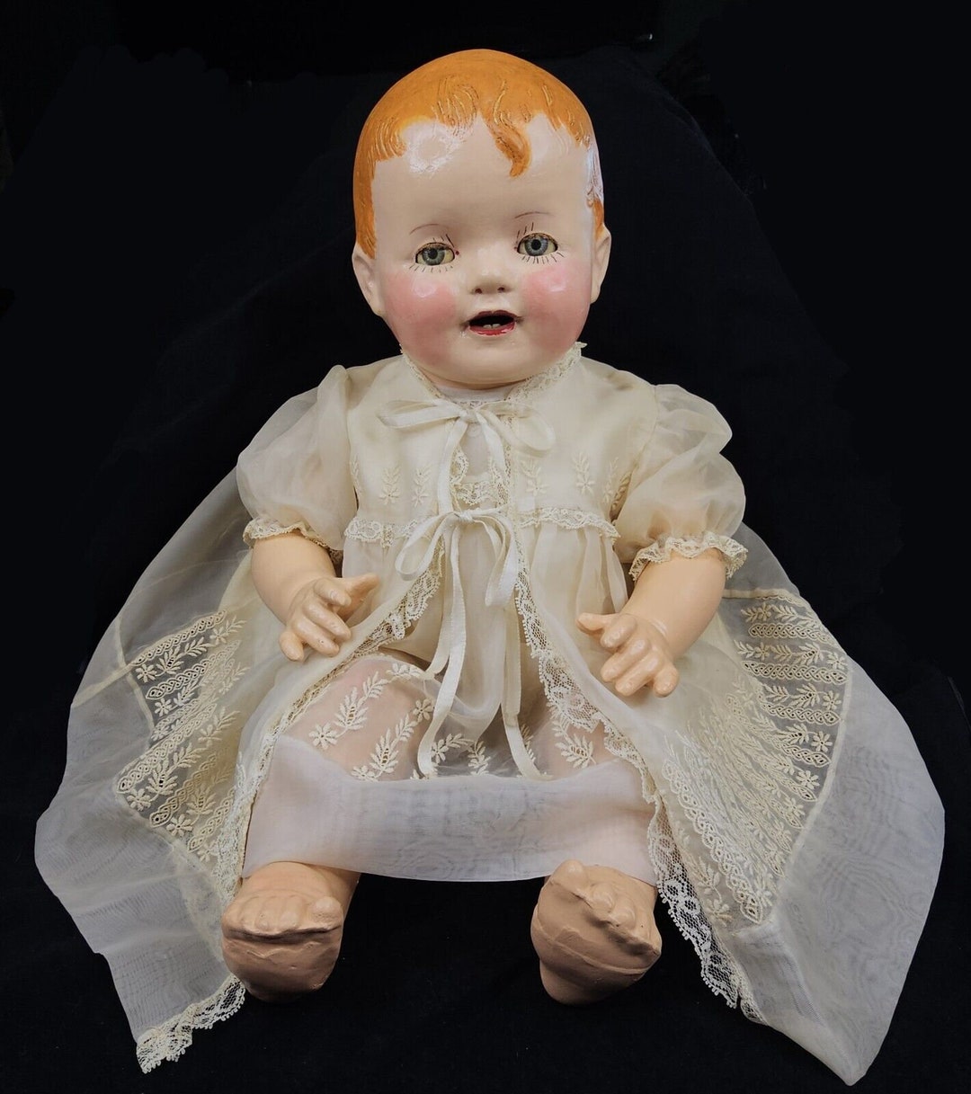 Antique Baby Doll 24 Composition Cloth Sleep Eyes, 4 Teeth, Crier Cute ...