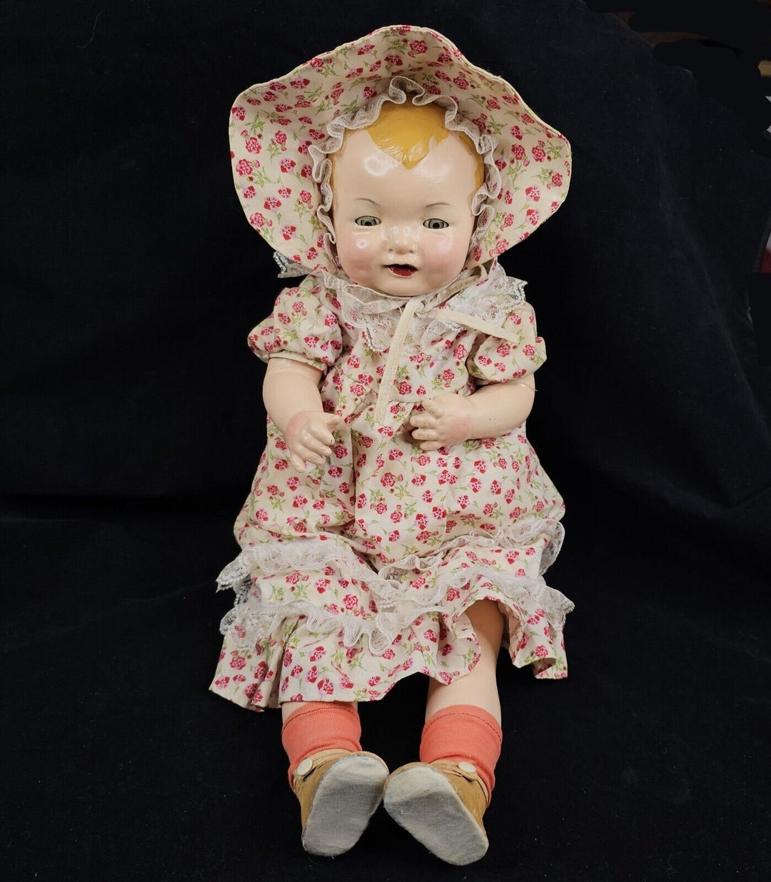 Antique 1920s EFFANBEE Baby Doll 21 Composition Cloth Sleep Eyes Teeth ...