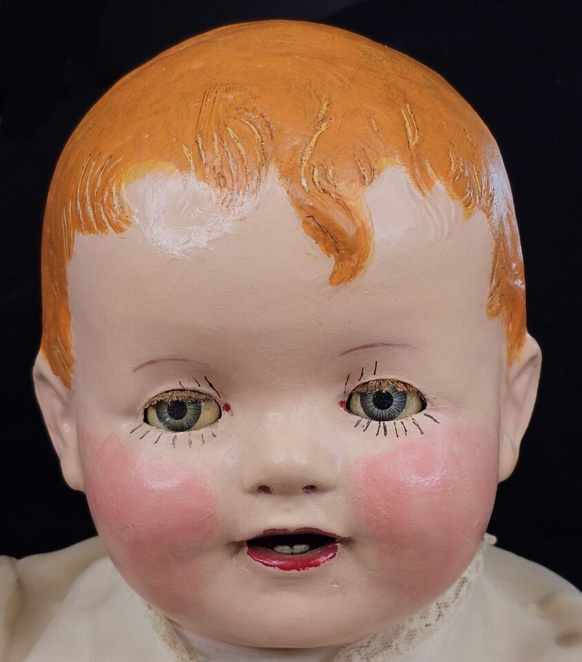 Antique Baby Doll 24 Composition Cloth Sleep Eyes, 4 Teeth, Crier Cute ...