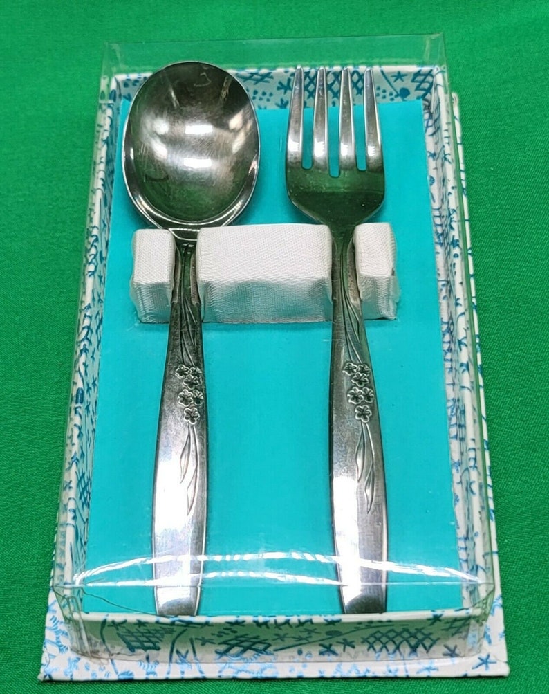 Vintage ONEIDA Enchantment Gentle Rose 2-piece BABY Child Flatware ...