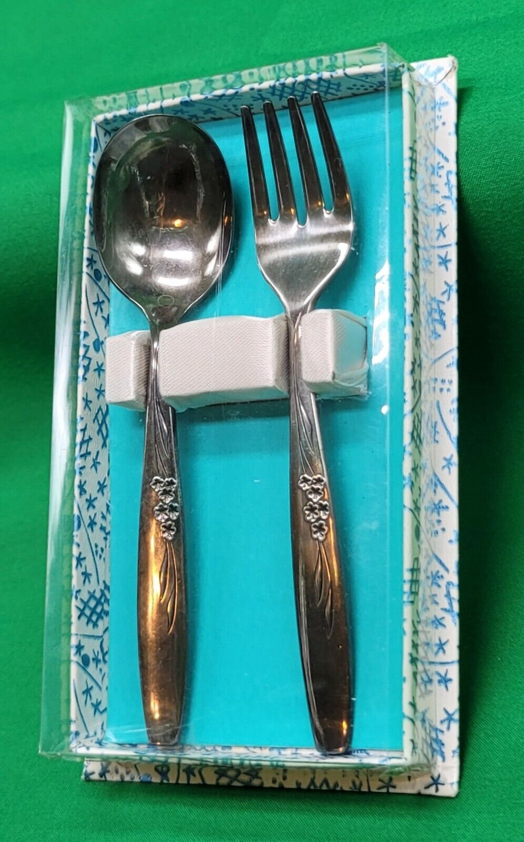 Vintage ONEIDA Enchantment Gentle Rose 2-piece BABY Child Flatware ...