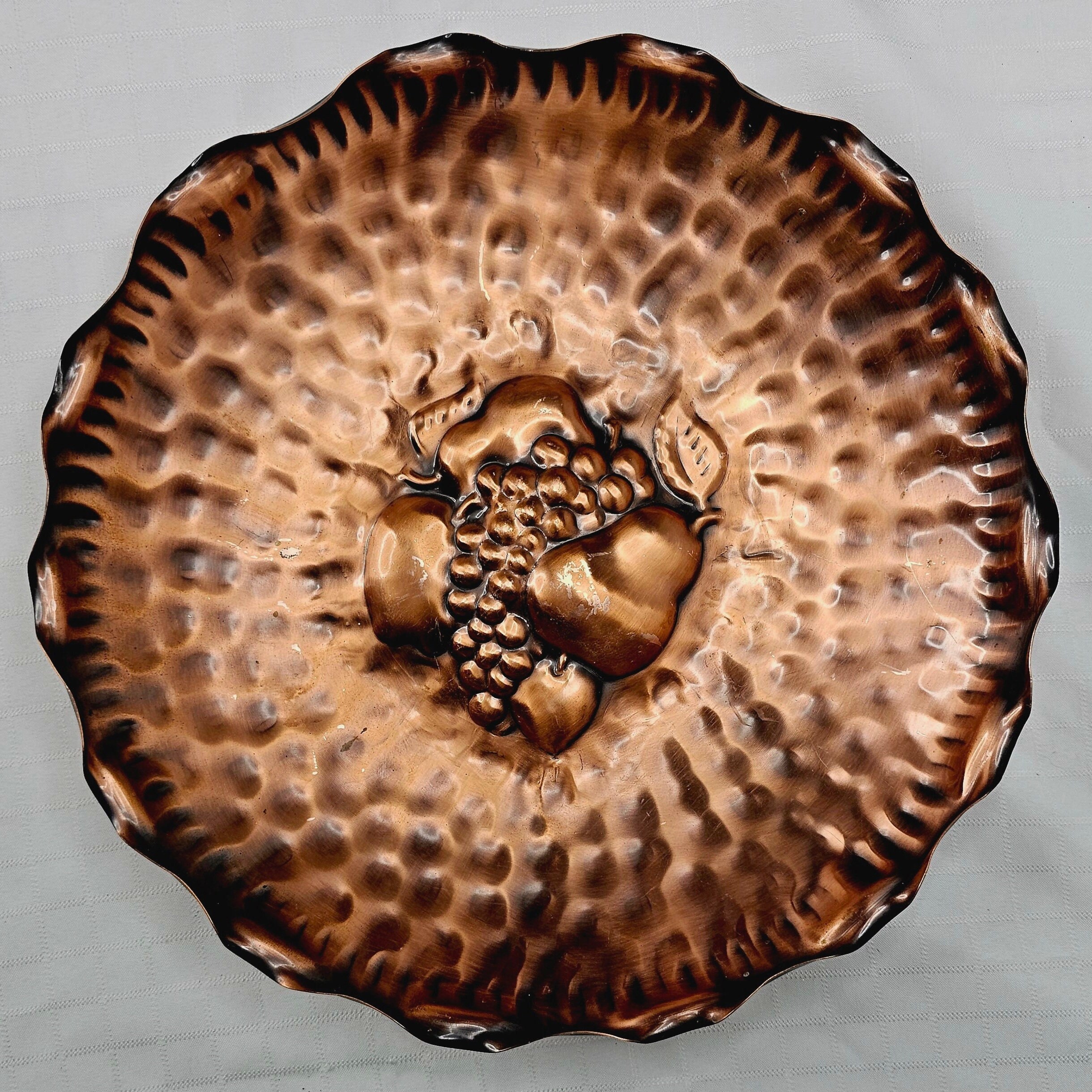 Vintage Gregorian Solid Copper Bowl Dish Platter Wall Hanging Large 13 ...