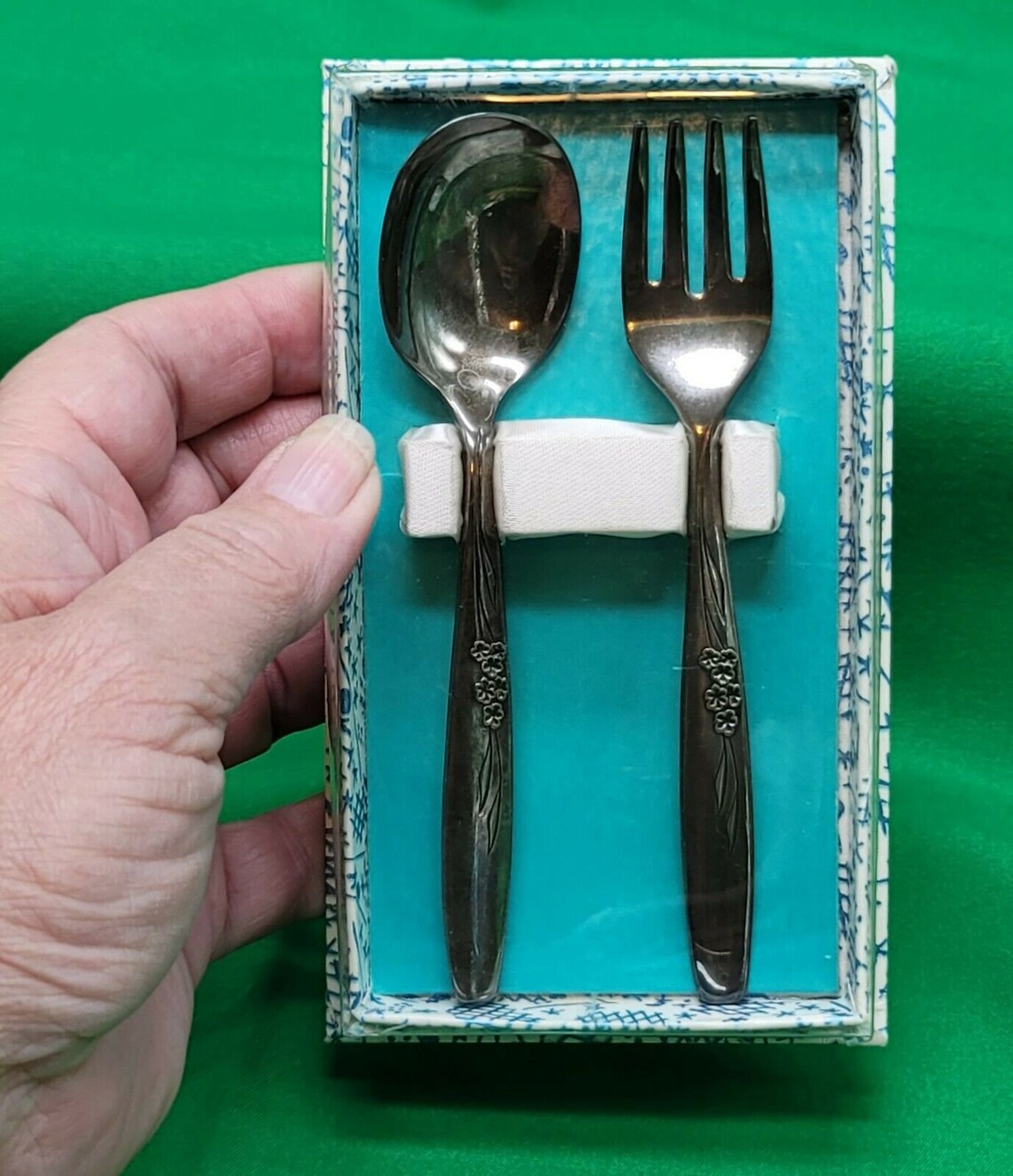 Vintage ONEIDA Enchantment Gentle Rose 2-piece BABY Child Flatware ...