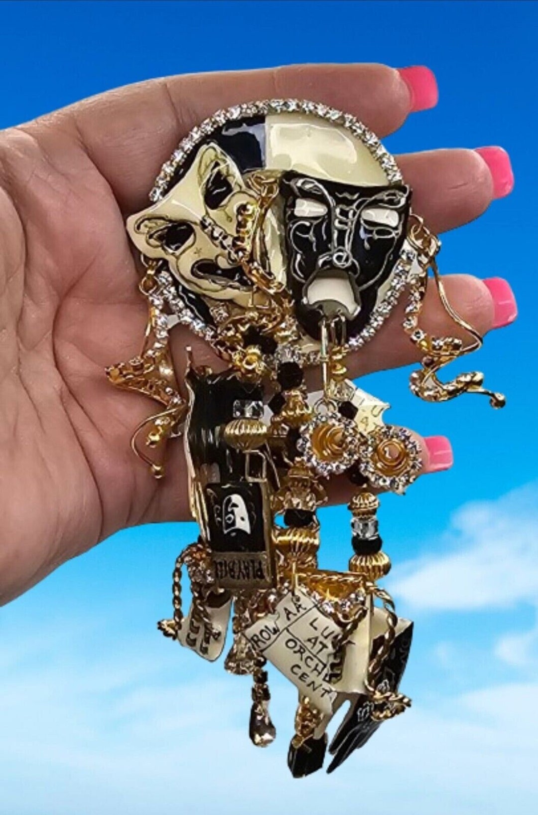 Vintage Lunch at the Ritz BROADWAY OPENING NIGHT Pin Brooch Rhinestone ...