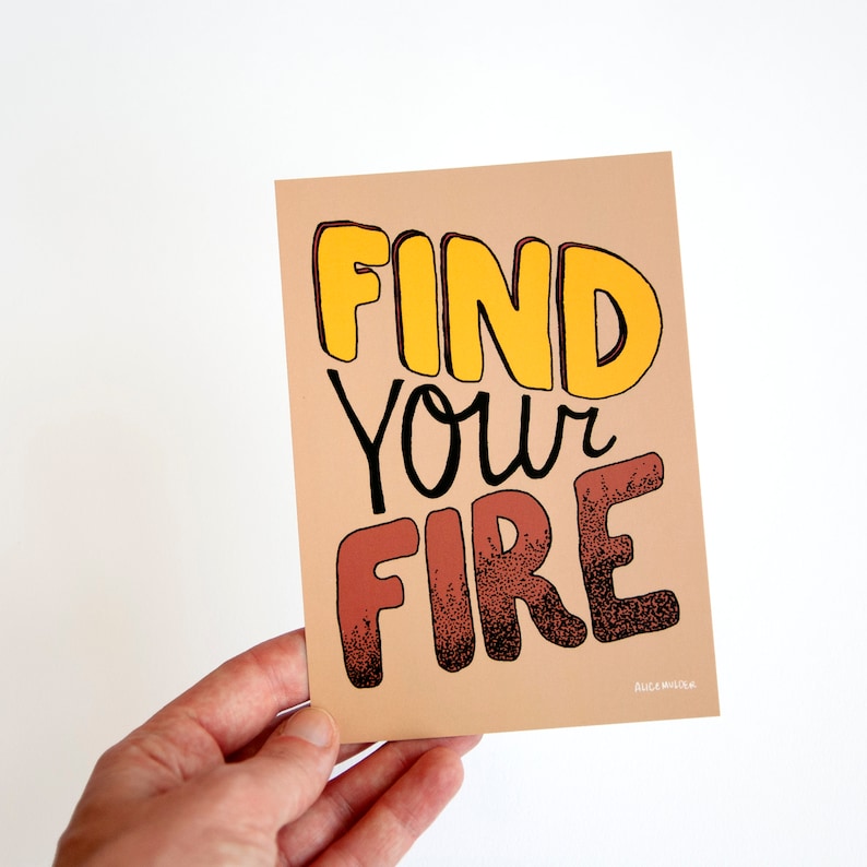 Inspirational Card Find Your Fire Motivational Quote Greeting - Etsy