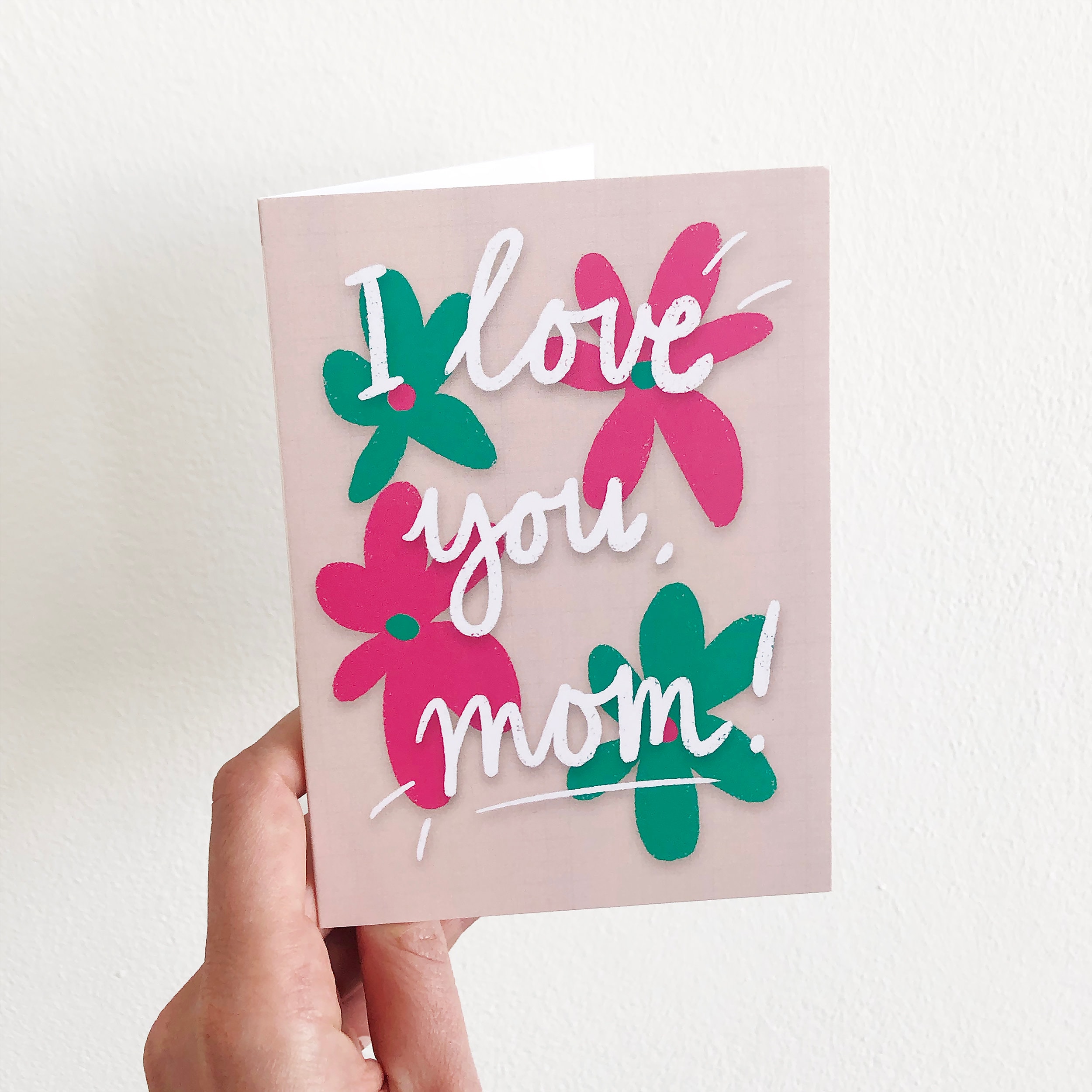 I Love You Mom Postcard Mother's Day Greeting Card With - Etsy