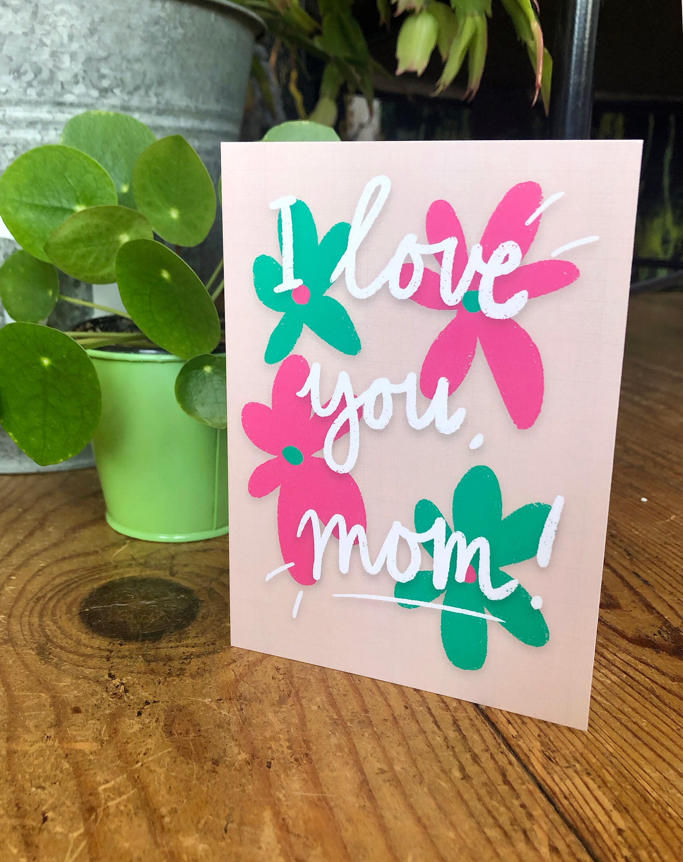 I Love You Mom Postcard Mother's Day Greeting Card With - Etsy