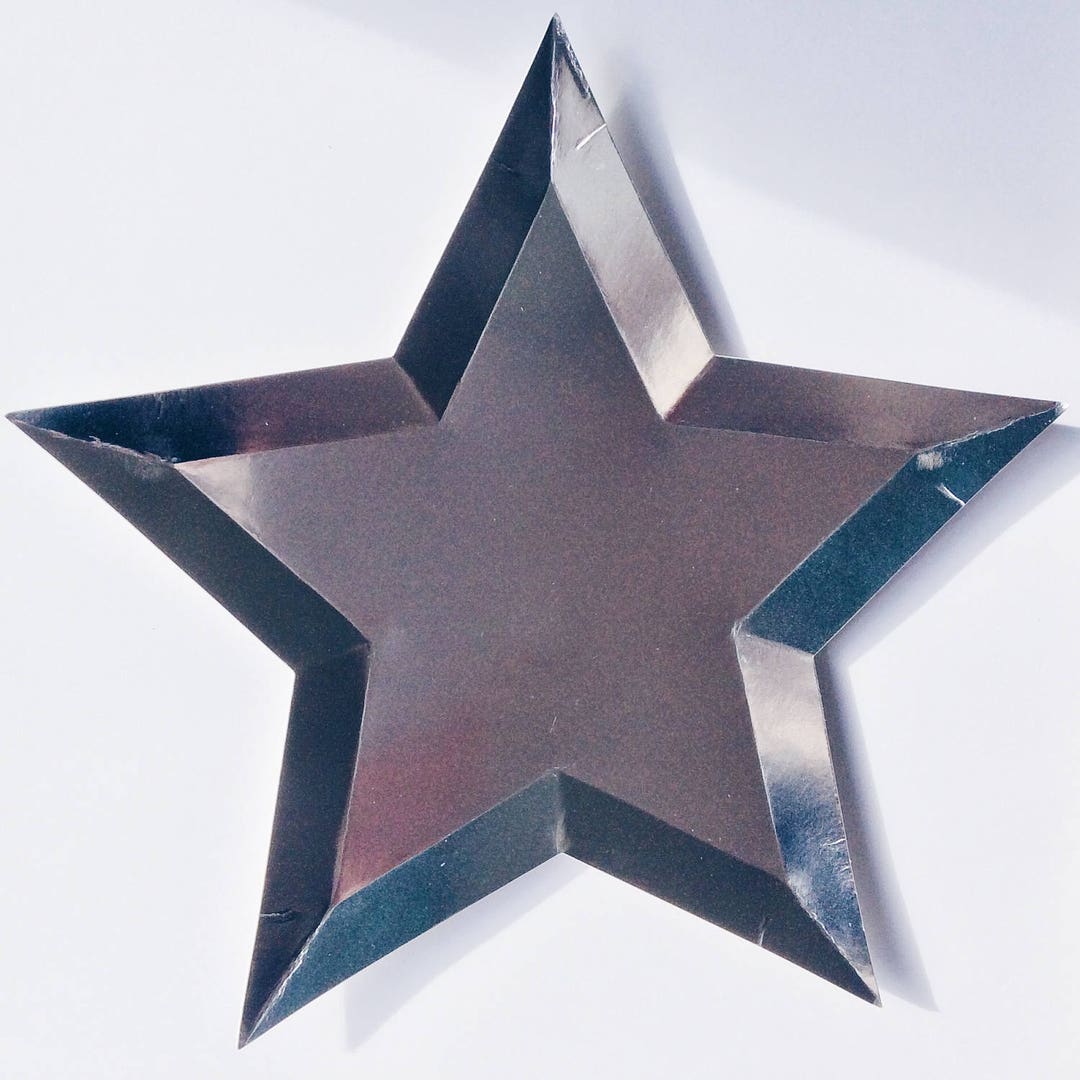 Shining Star Shaped Paper Party Plates - Silver - Etsy UK