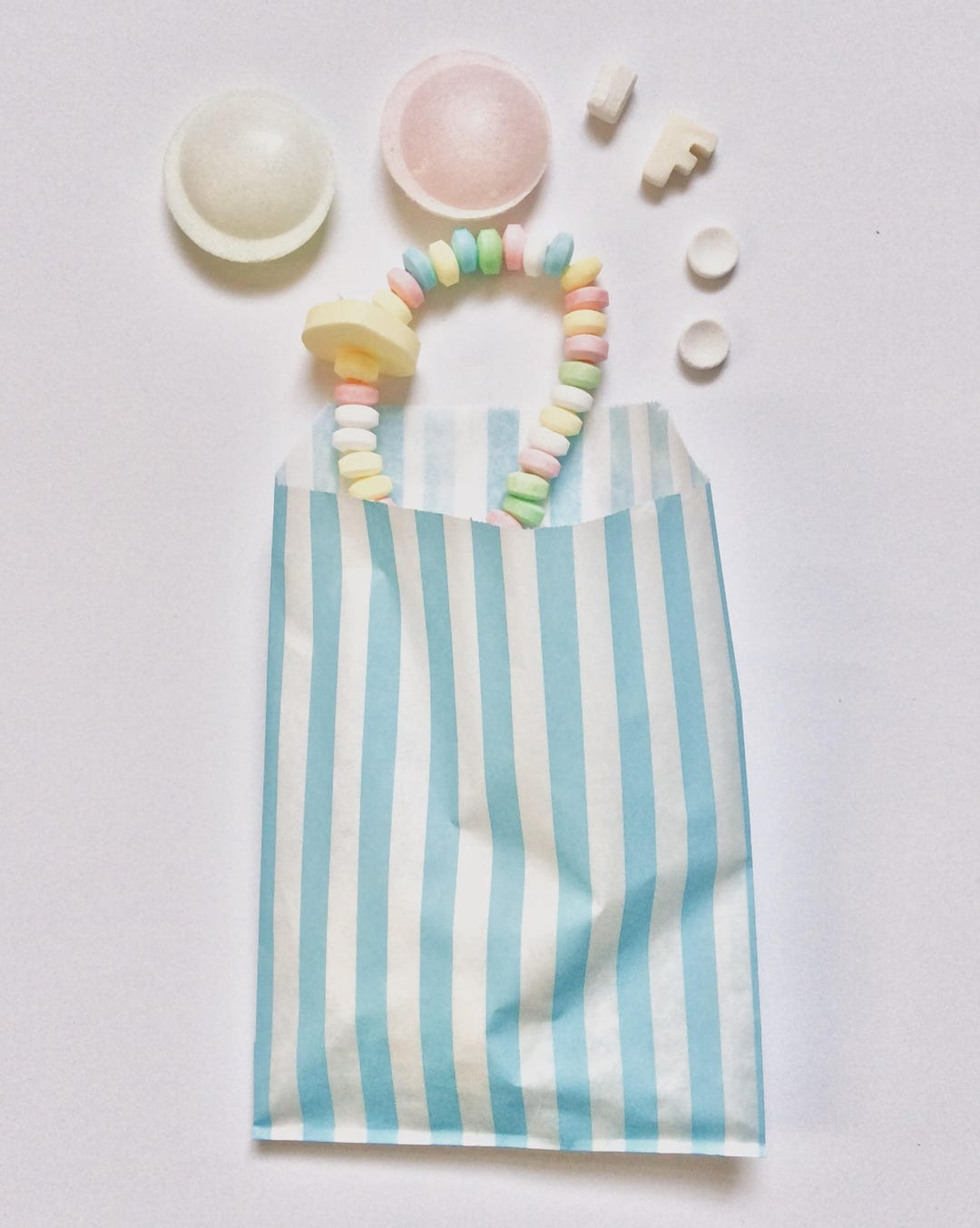 Pastel Blue Candy Stripe Paper Bags - Pack of 10 - Etsy