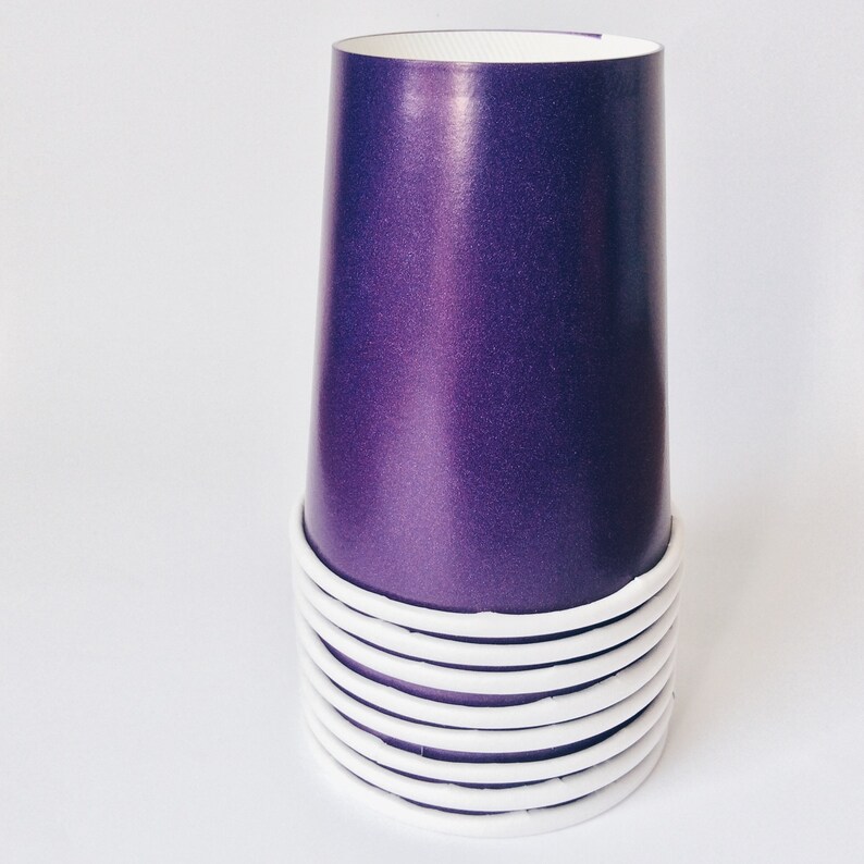 Purple Paper Party Cups - Etsy UK
