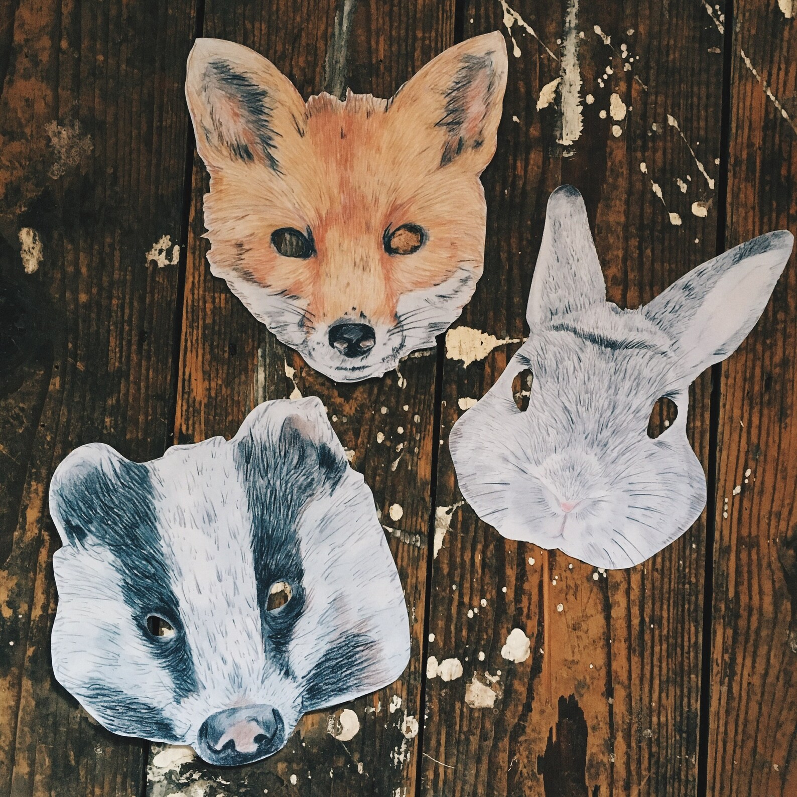 Hand Drawn Woodland Animal Masks Printable - Etsy