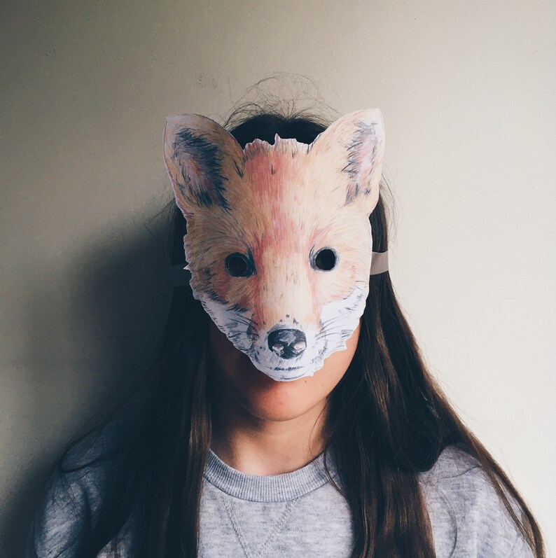 Hand Drawn FOX Mask Printable | Etsy