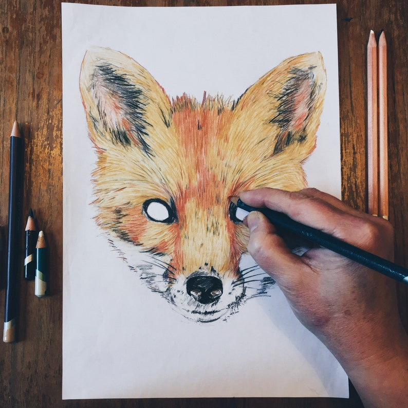 Hand Drawn FOX Mask - Printable - Etsy