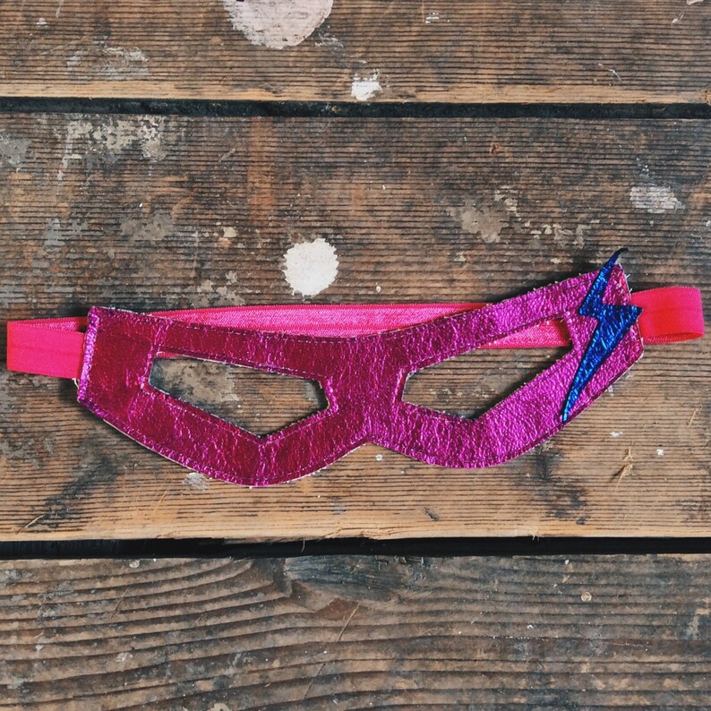 Handmade Leather Superhero Mask With LIGHTNING Detail - Etsy UK
