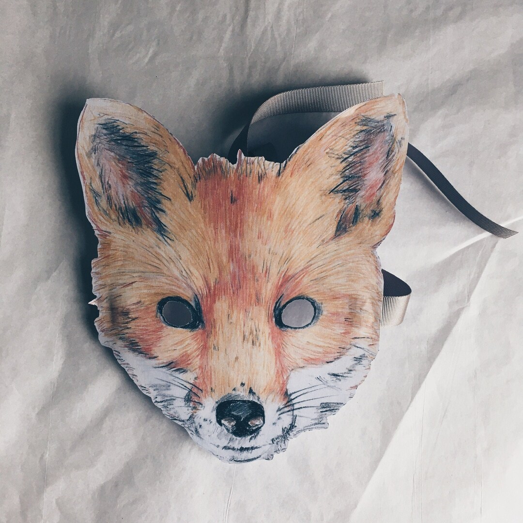 Hand Drawn FOX Mask - Printable - Etsy