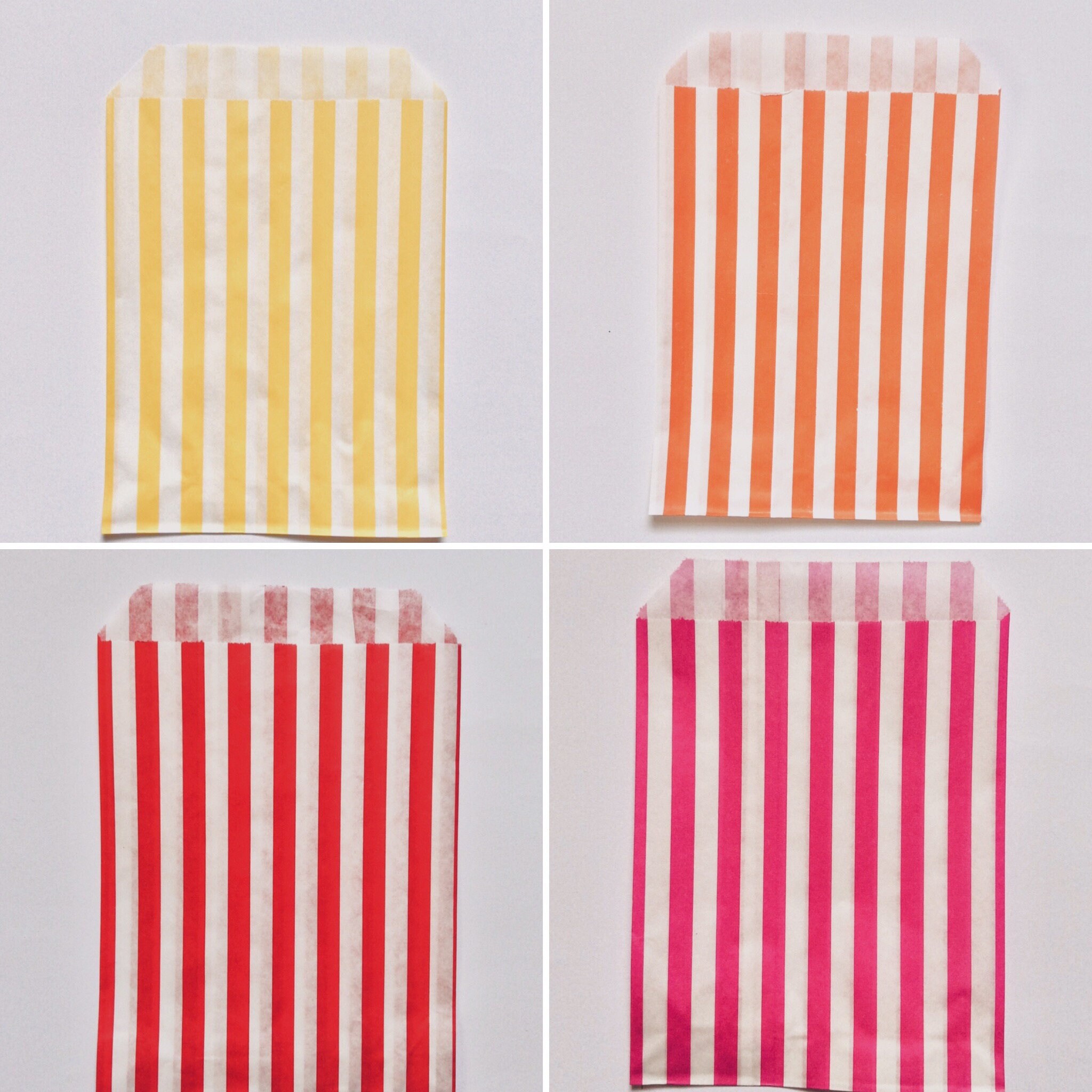 Orange Coloured Candy Stripe Paper Bags - Pack of 10 - Etsy