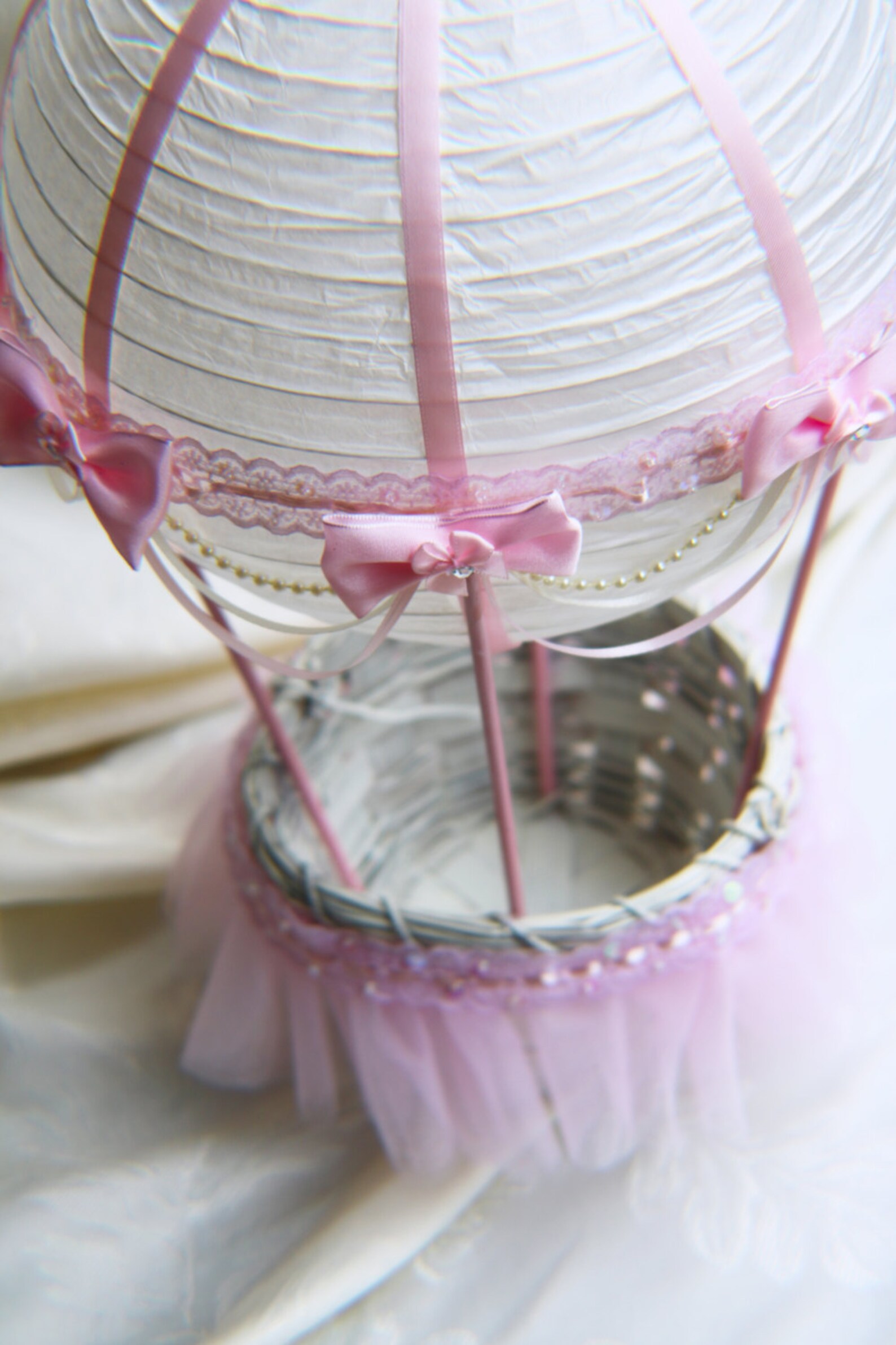 Hot Air Balloon Centerpiece Tutu Pink White and Ivory up - Etsy