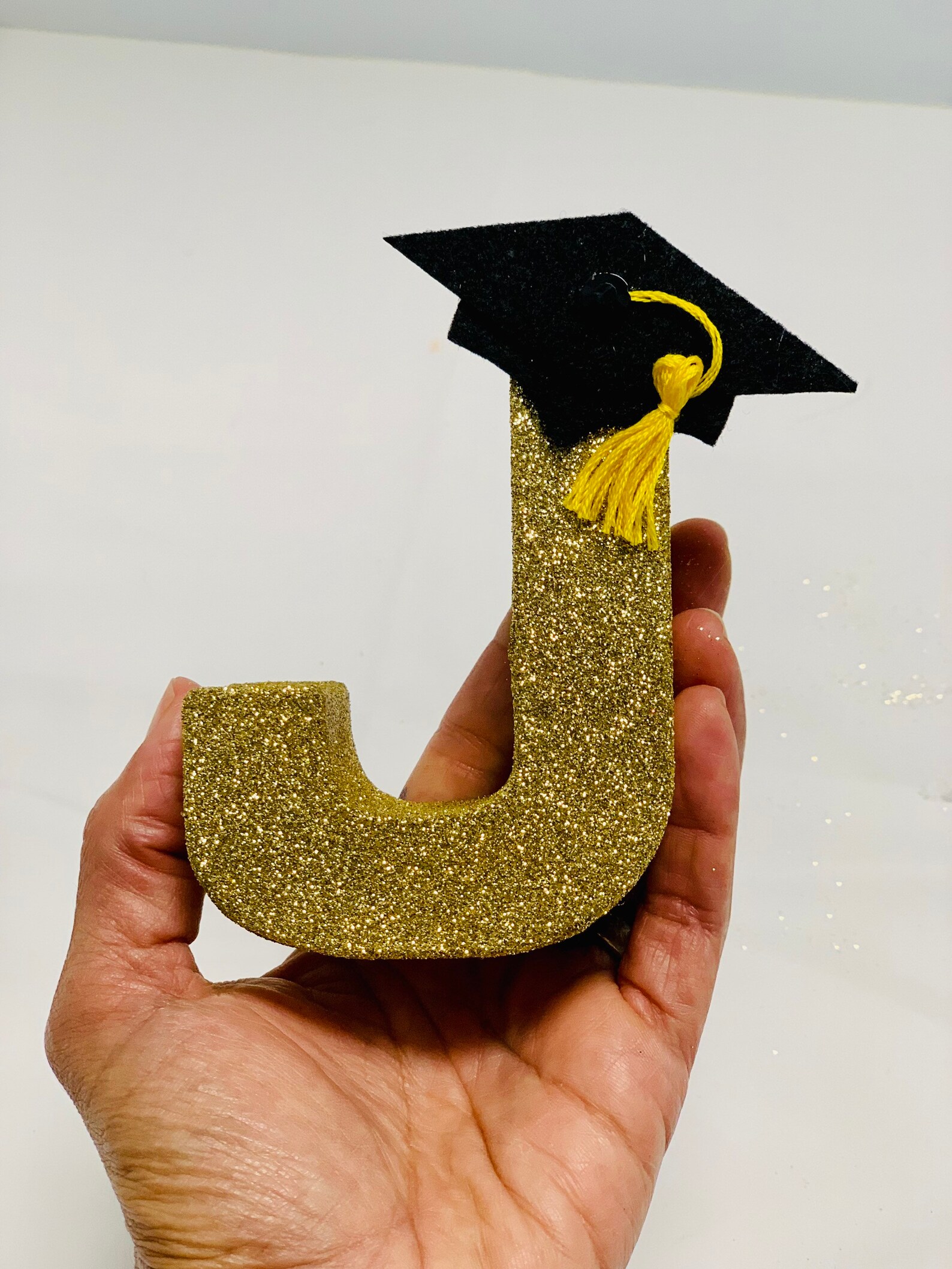 4 Inch GOLD Cardboard Graduation Monogram Letter Graduation - Etsy