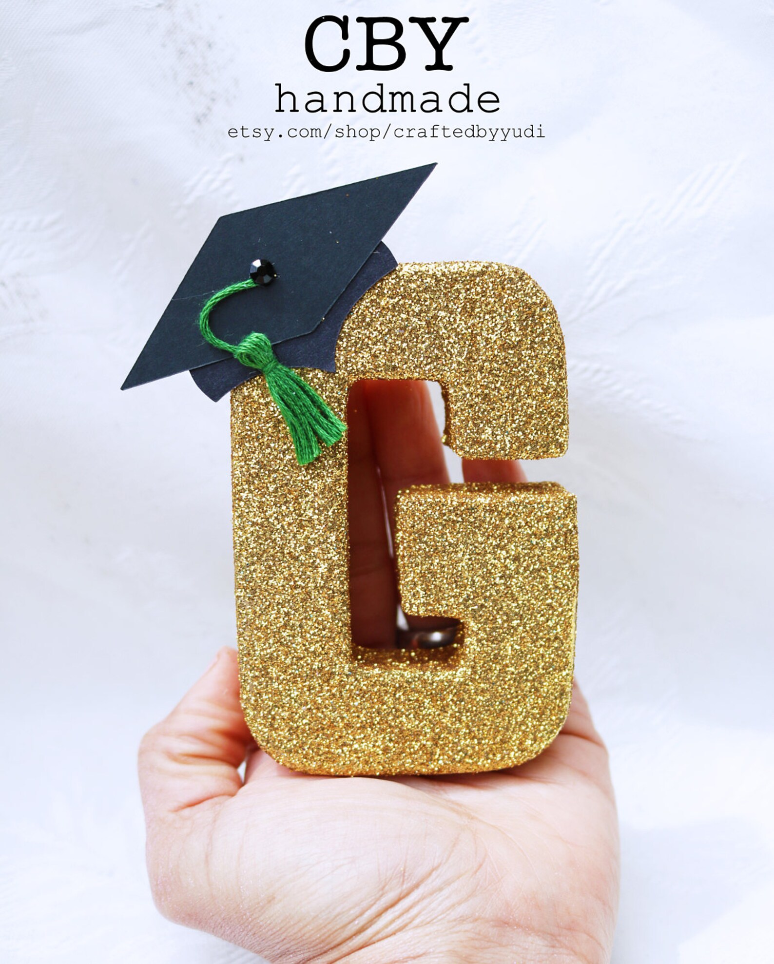 4 Inch GOLD Cardboard Graduation Monogram Letter Graduation - Etsy