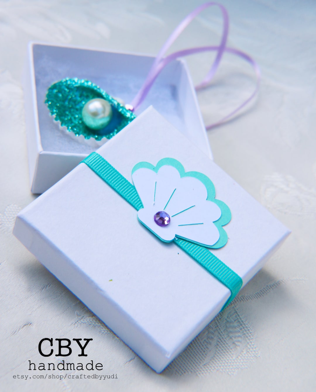 Mermaid Party Favor, Mermaid Ribbon Seashell Necklace, Mermaid Party ...