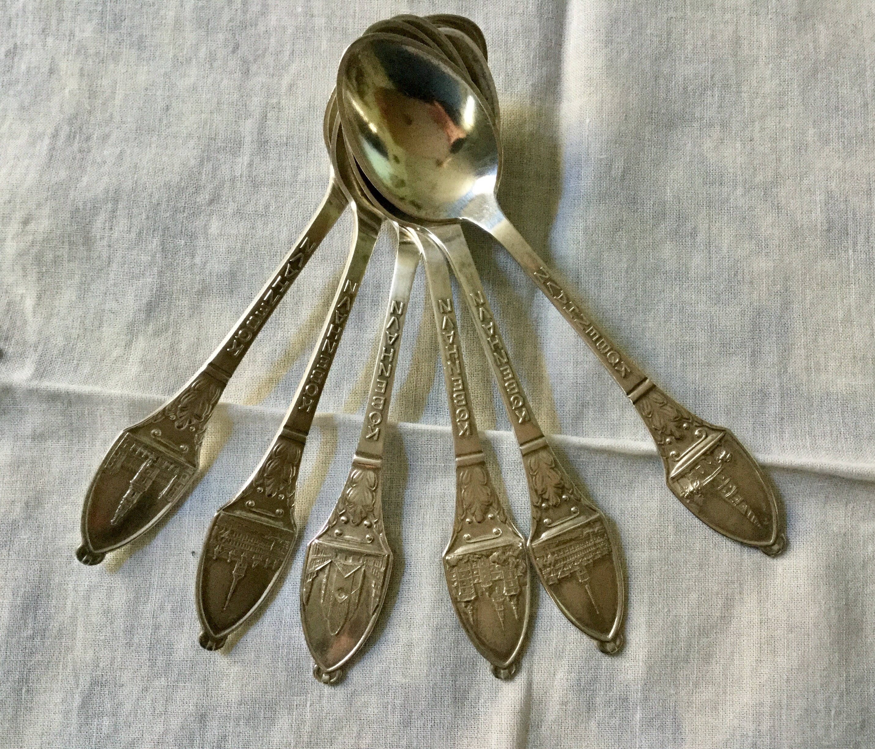 Art Deco Anton Hansen 6 Vintage SILVER 830 Spoons - Kobenhavn Danmark ...