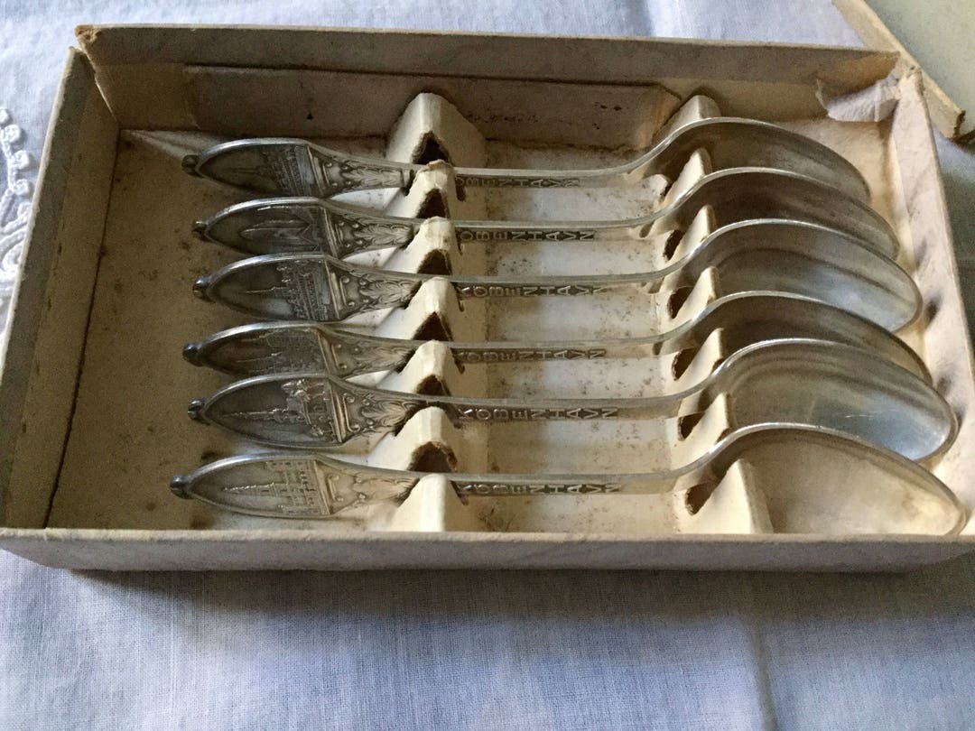 Art Deco Anton Hansen 6 Vintage SILVER 830 Spoons - Kobenhavn Danmark ...