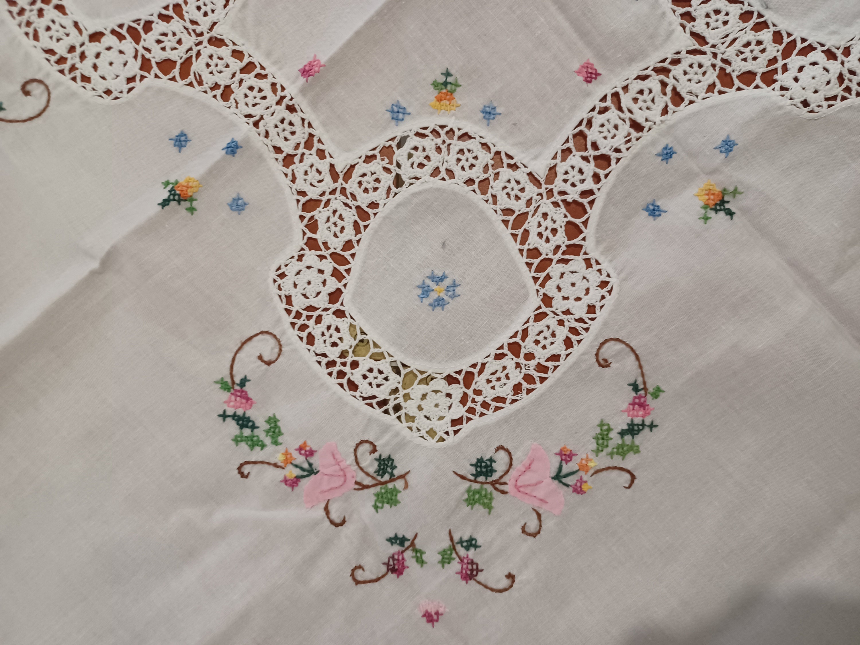 Vintage Victorian Hand Embroidered Table Cloth - Etsy