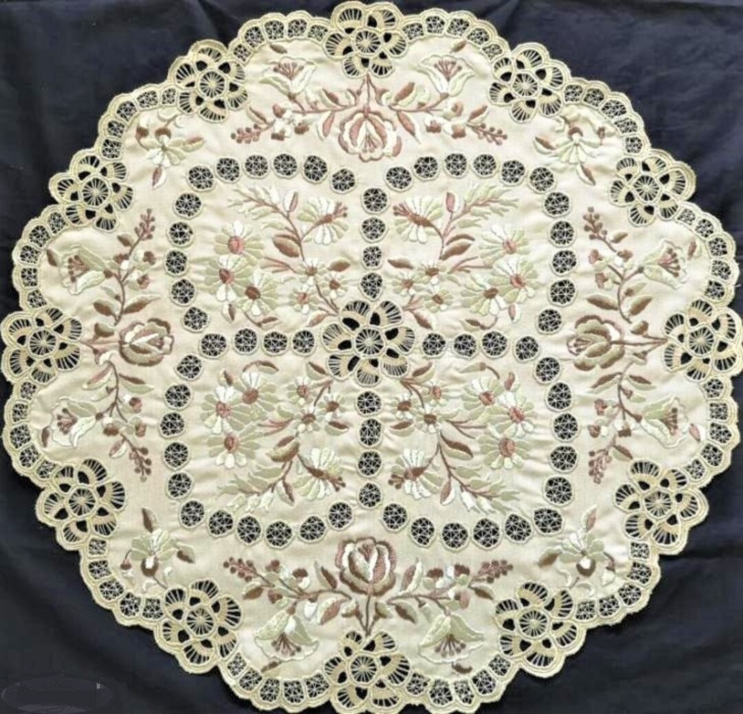 Beige Hungarian Embroidery Lace Round Richelieu Lace Vintage Style - Etsy