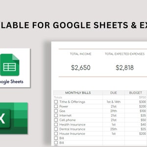 Minimalist Monthly Budget Spreadsheet for Google Sheets, Budget ...