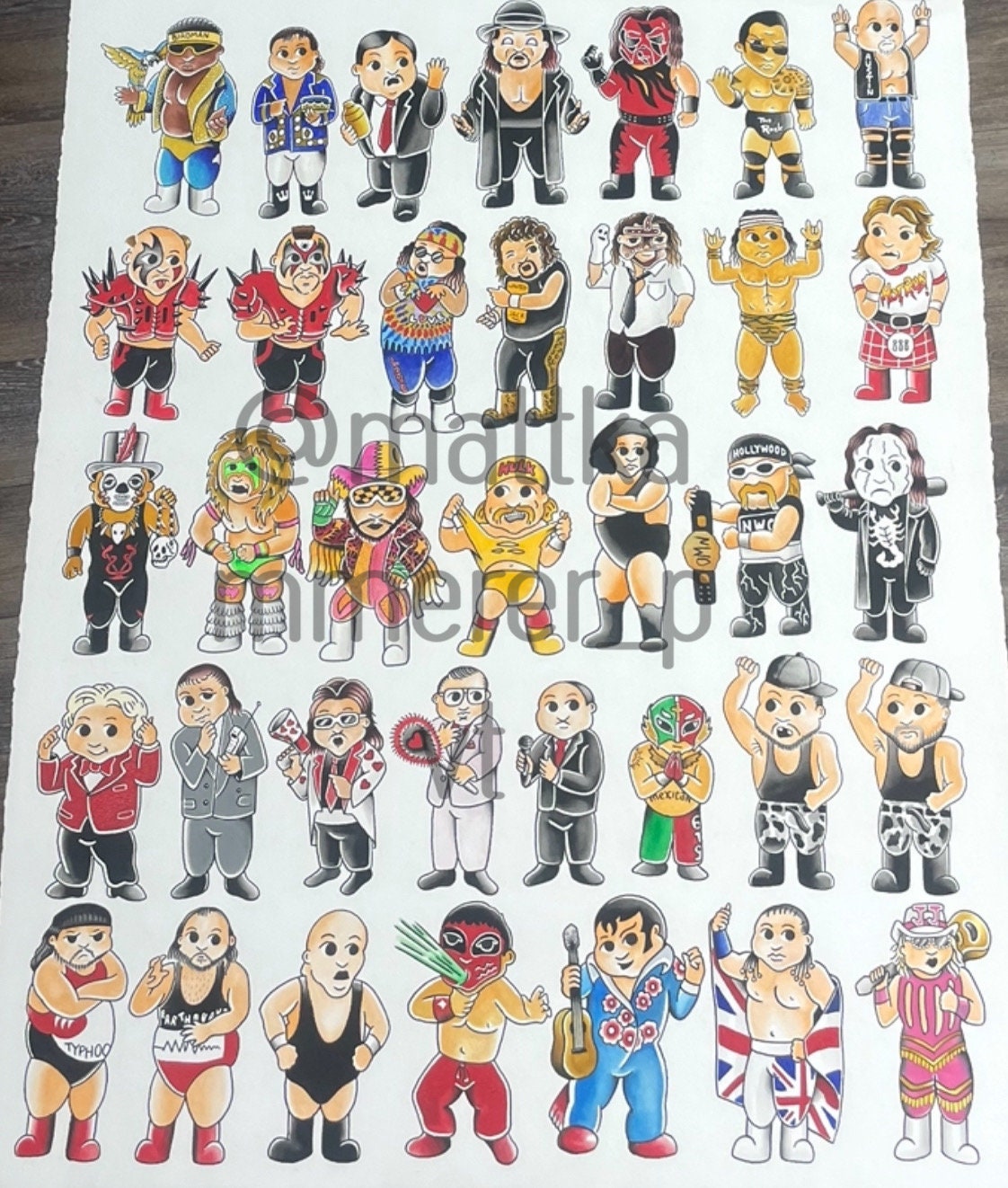 Wrestlers Sheet 2 - Etsy