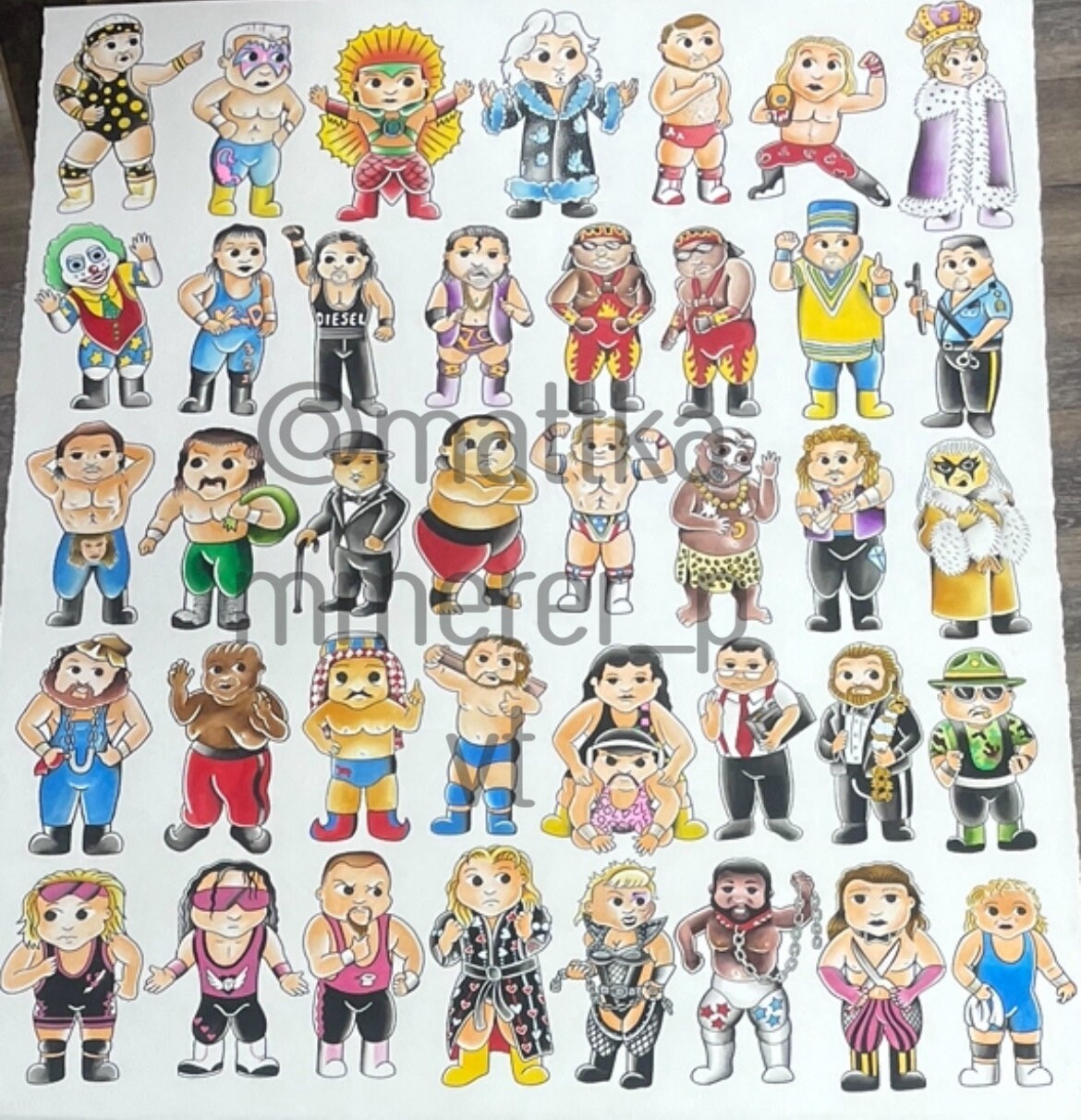 Wrestlers Sheet 1 - Etsy