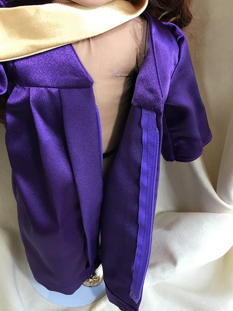 Graduation Cap and Gown for 18 Inch Dolls in Grape Purple With Gold ...