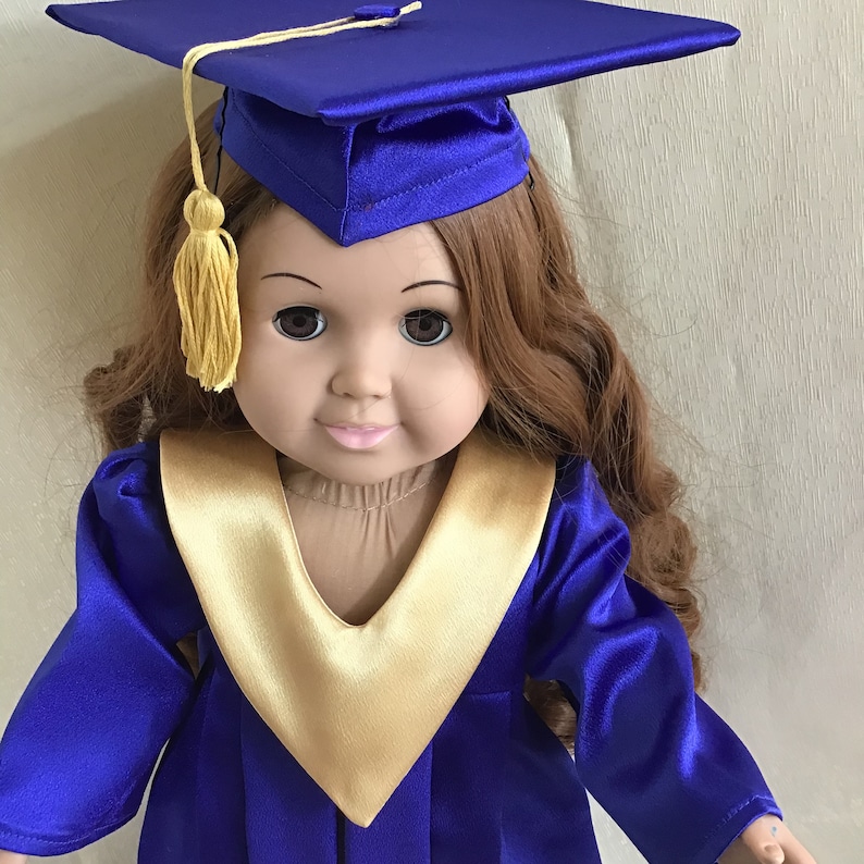 Graduation Cap and Gown for 18 Inch Dolls in Royal Blue and - Etsy