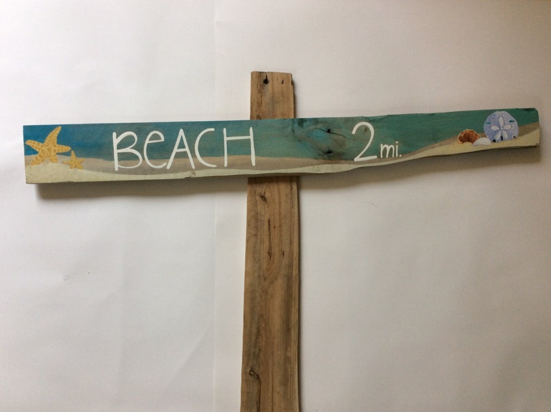 Beach Signpost, Illustrated Sign, Arrow Sign, Arrow Signs, Mile Marker ...