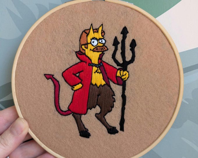 Devil Ned Flanders Simpsons Treehouse of Horror Halloween Embroidery - Etsy