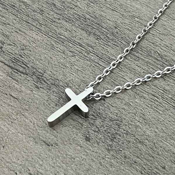 Stainless Steel Cross Necklace - Etsy