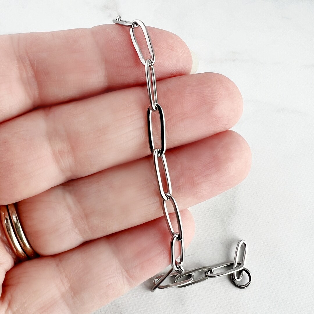 Stainless Steel Paperclip Chain Ankle Bracelet: Hypoallergenic ...