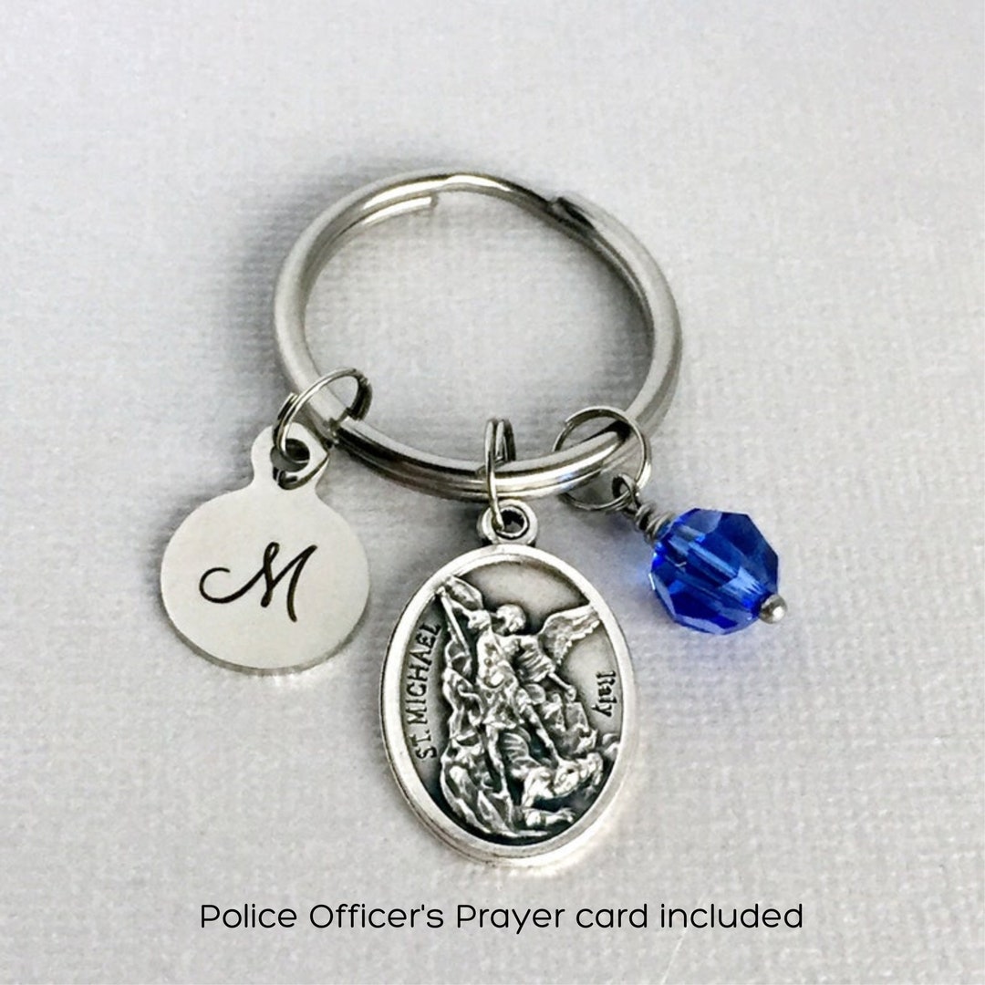 St Michael Key Chain, Personalized Gift for Police Officer, Police ...