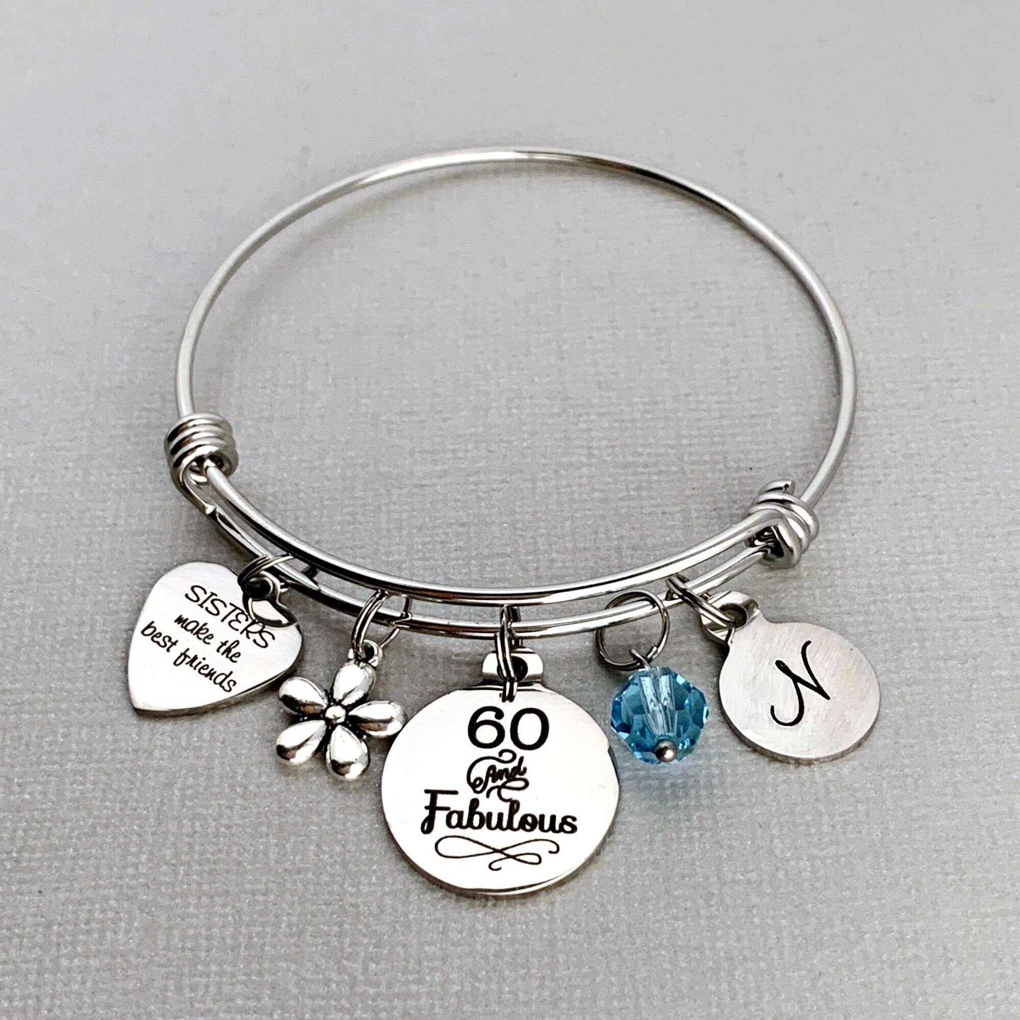 60th Birthday Bracelet / Sister Birthday Gift / 60 and | Etsy