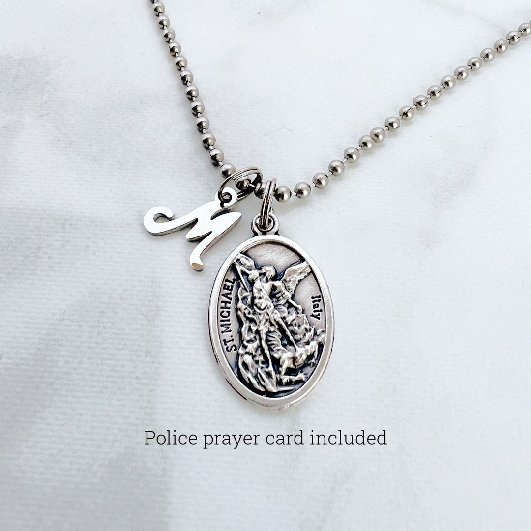 Personalized St. Michael Medal Necklace: Police Officer Protection Gift ...