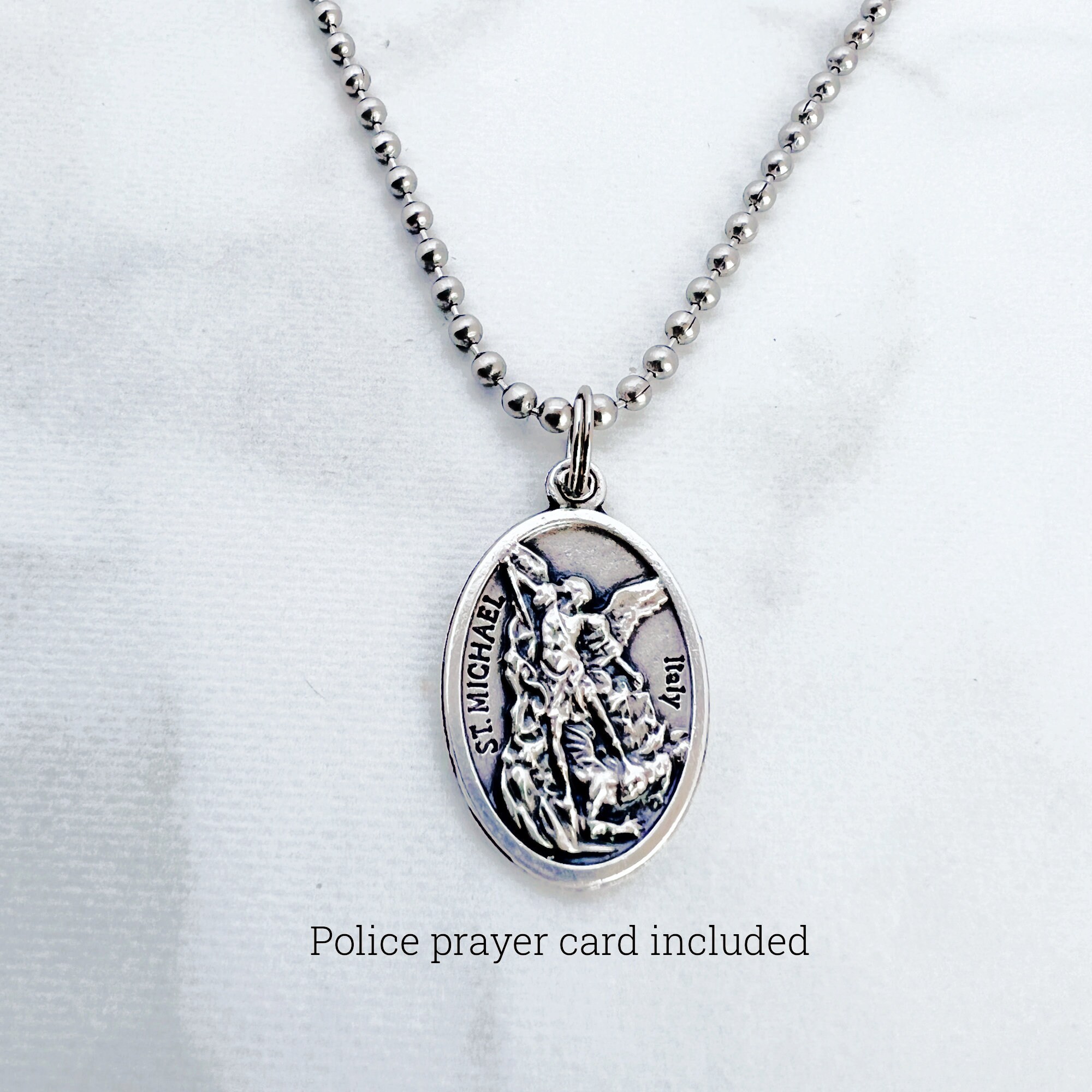 St. Michael Necklace / Police Officer Gift / Saint Michael - Etsy